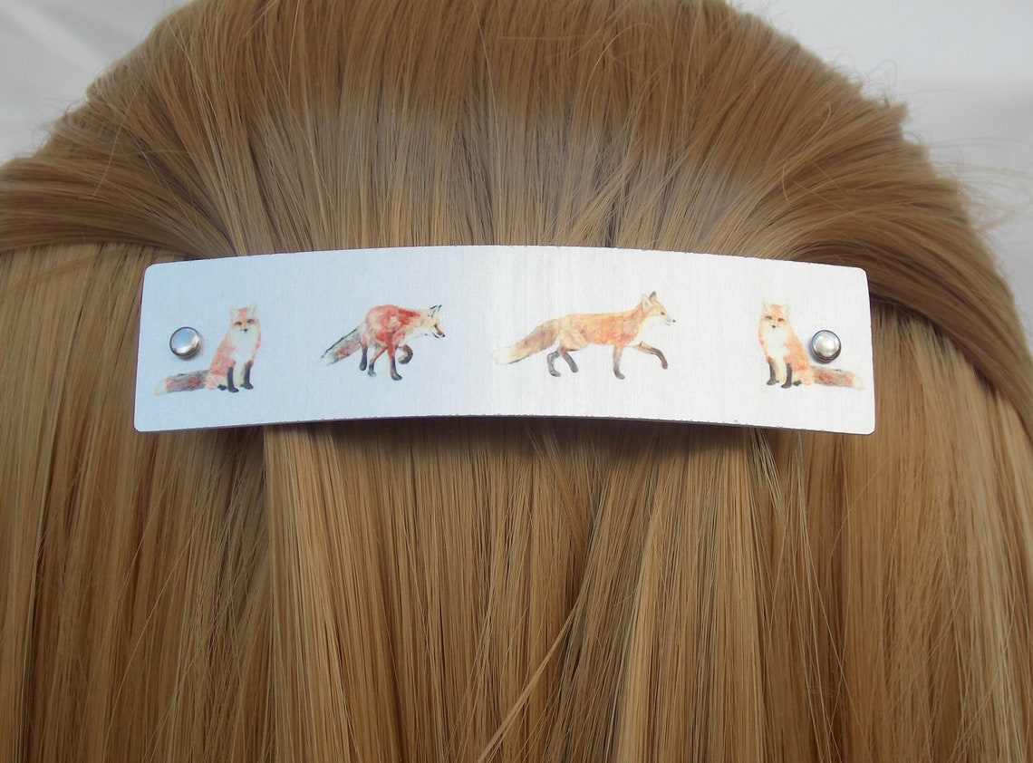 Fox Barrette, French Barrette, Foxes, Fox Hair Clip, Thick Hair, Thin ...