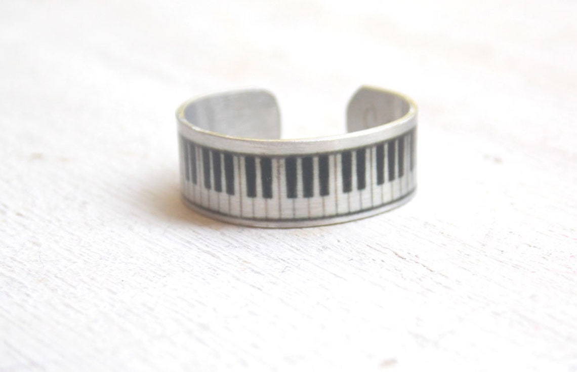 Piano Ring Keyboard Ring Silver Piano Ring Music Ring - Etsy