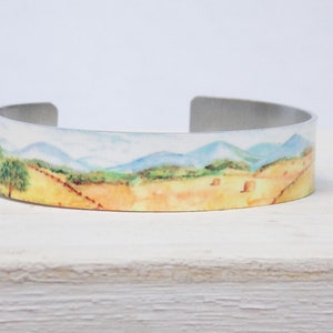 Mountain Bracelet, Gift for Mountain Lover, Mountain Scene, Blue Ridge ...