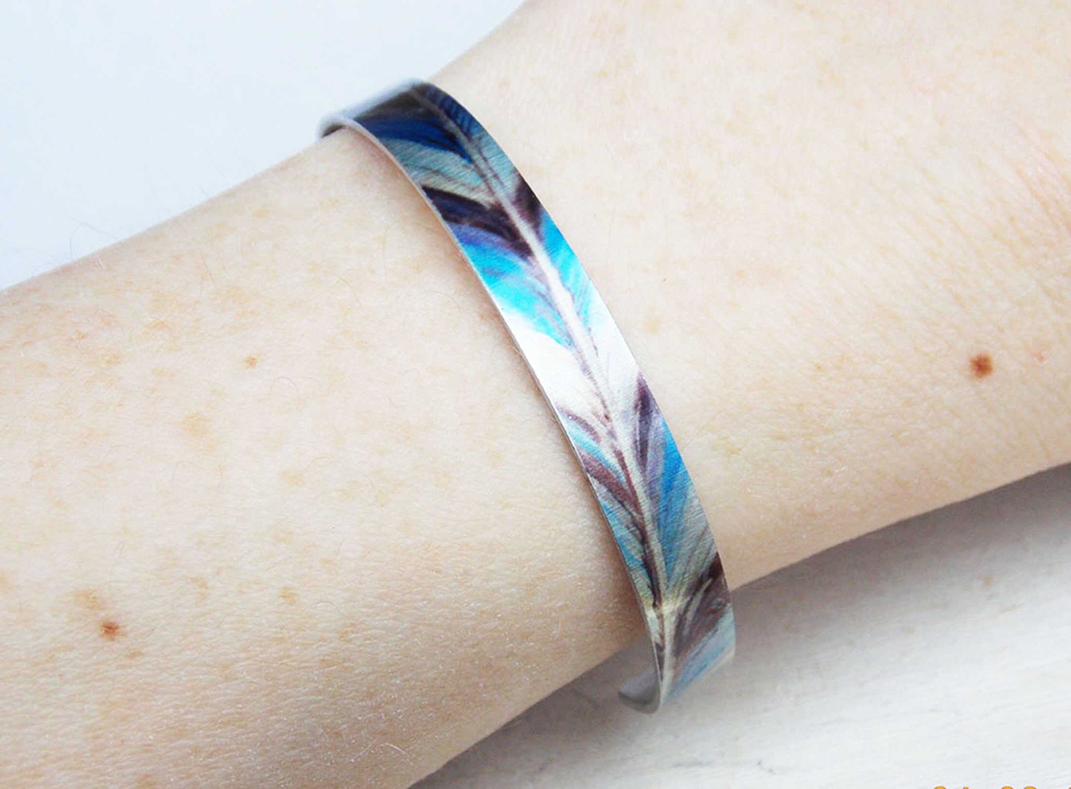 Blue Jay Feather Cuff Feather Cuff Bracelet Adjustable Cuff - Etsy