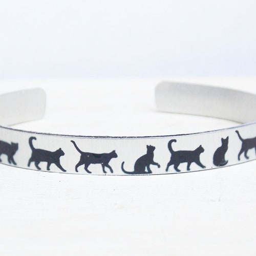 Cat Cuff Kitty Bracelet Cat Lover Gift Cat Jewelry Cat | Etsy