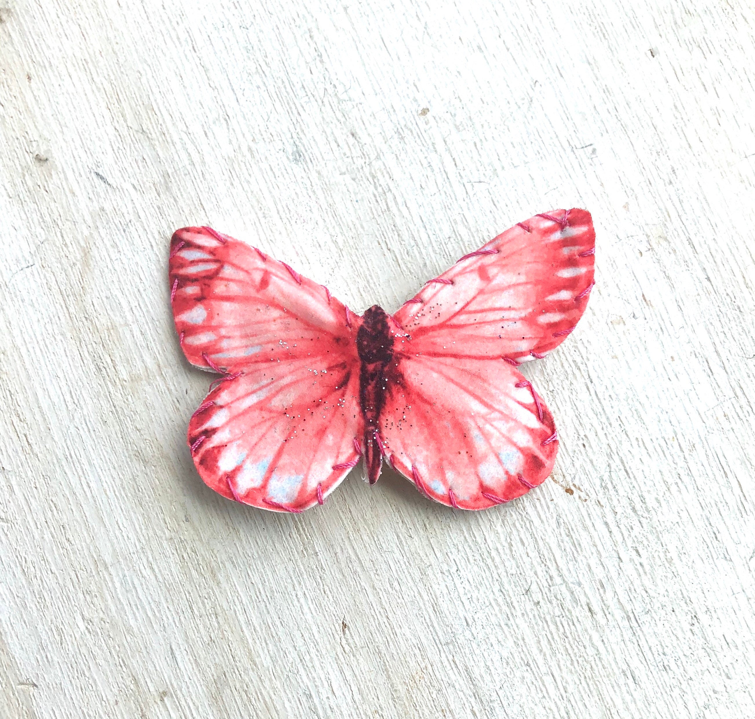 Pink Butterfly Hair Clip Snap Clip Butterfly Barrette for | Etsy
