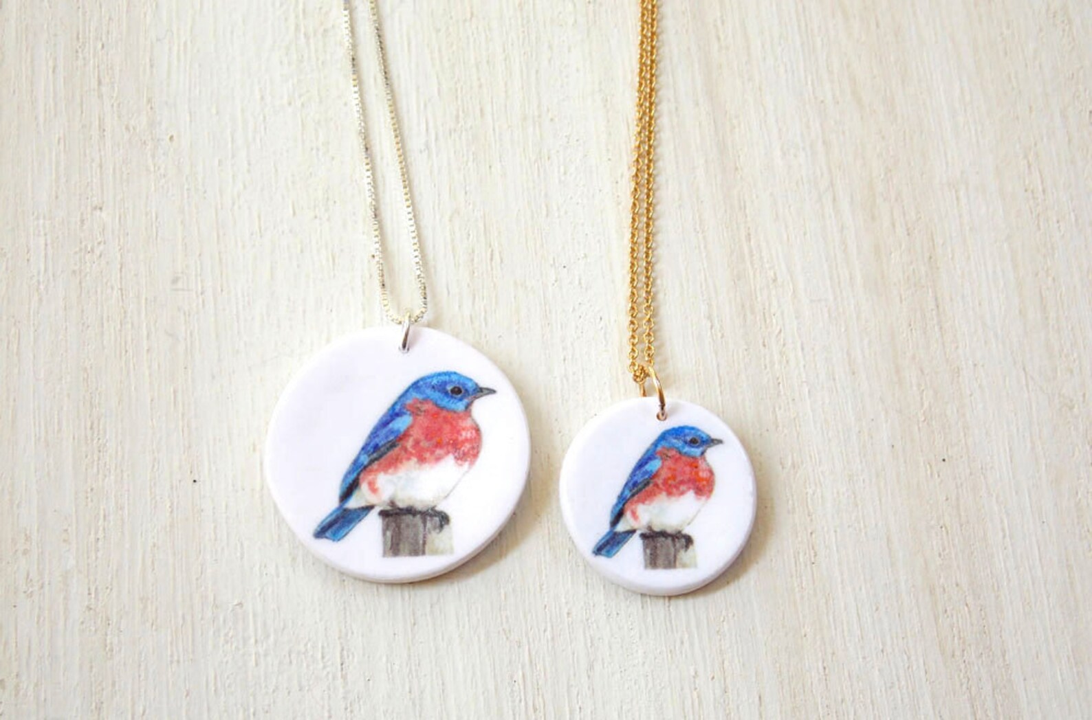Bluebird Necklace Bluebird Pendant Bird Necklace Bird - Etsy