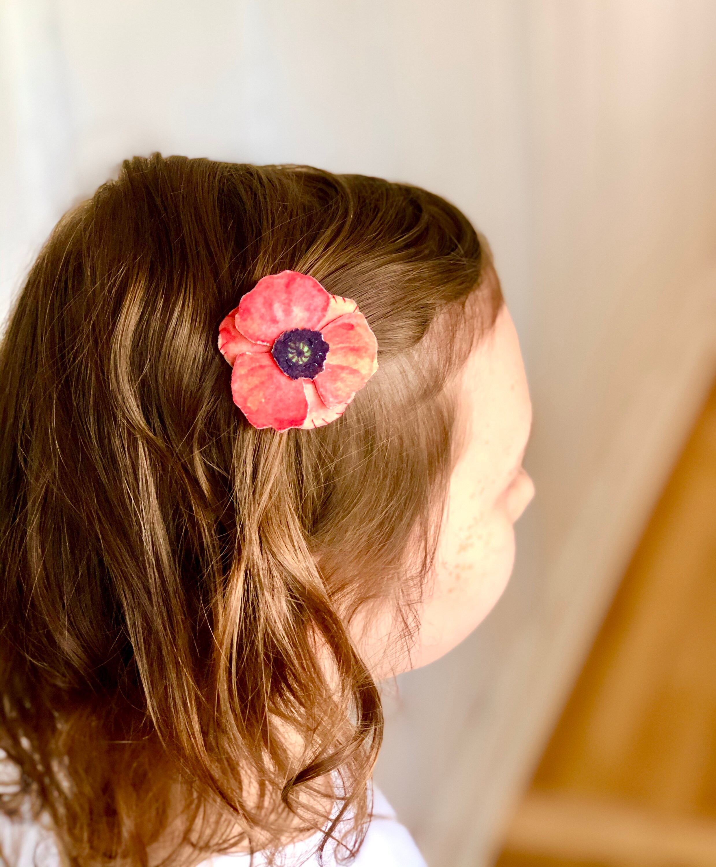 Poppy flower snap clip hair clip barrette for women girls | Etsy