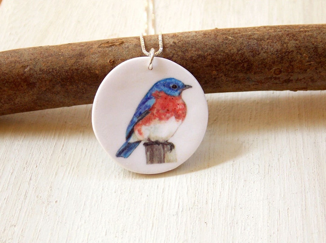 Bluebird Necklace, Bluebird Pendant, Bird Necklace, Bird Pendant, Bird ...