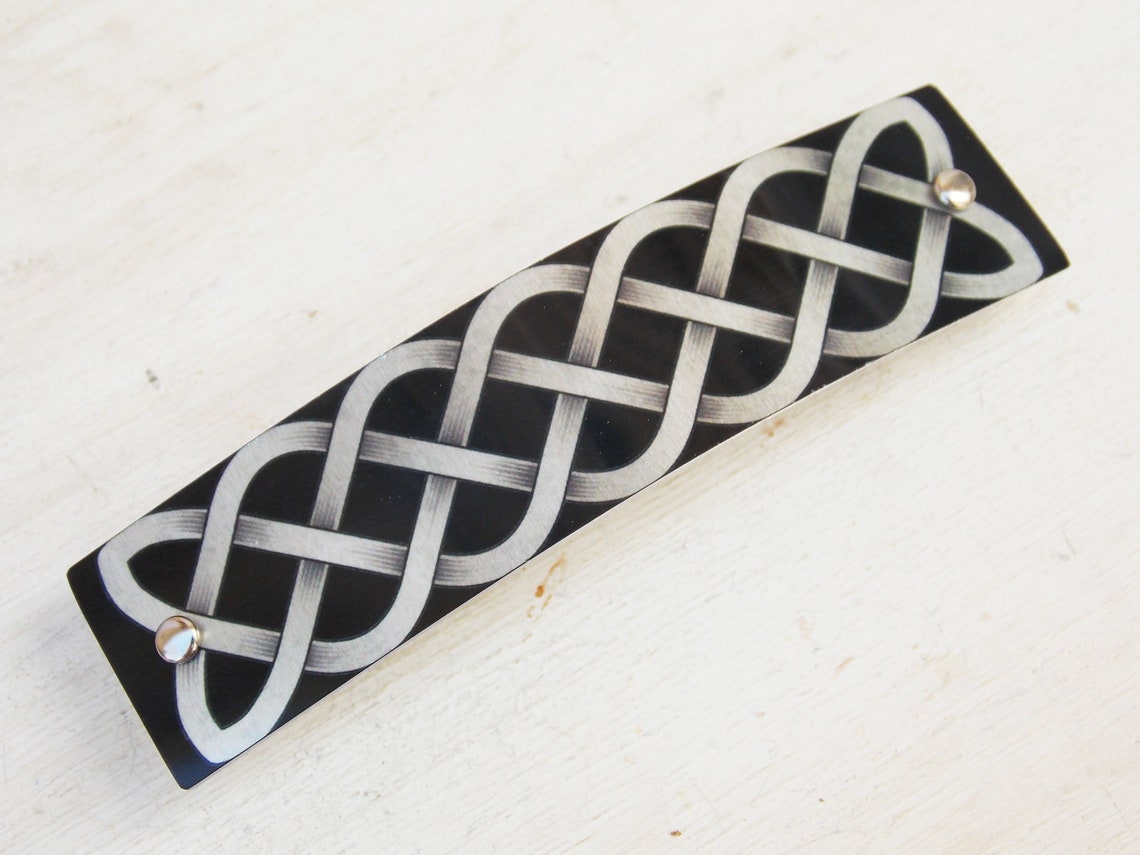 Celtic Knot Barrette French Barrette Black and Silver | Etsy
