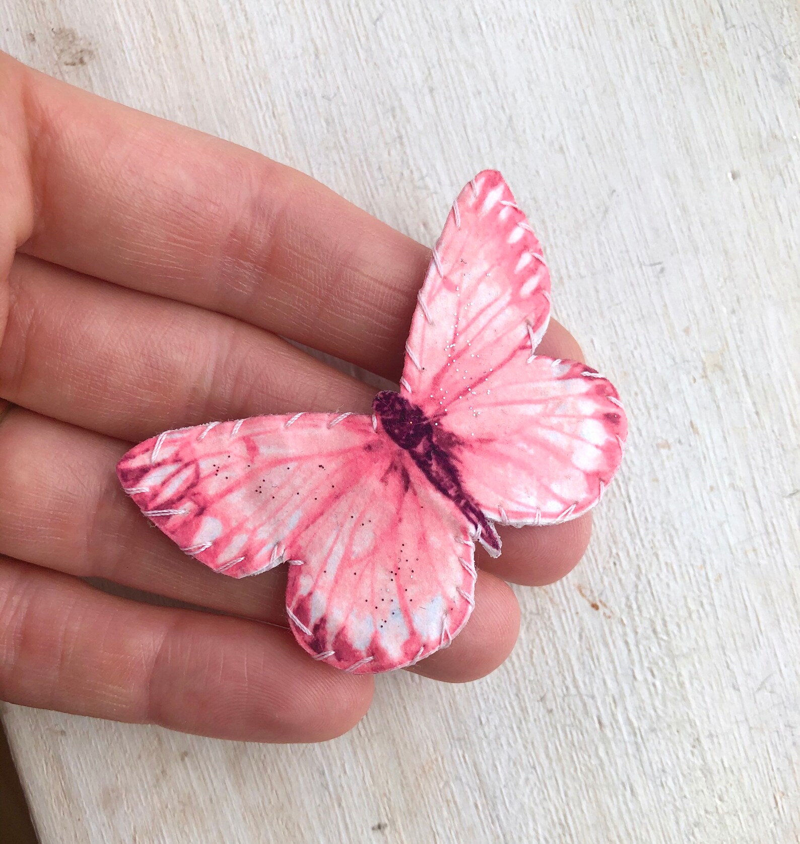 Rose Pink Butterfly Hair Clip Snap Clip for Toddlers Girls | Etsy