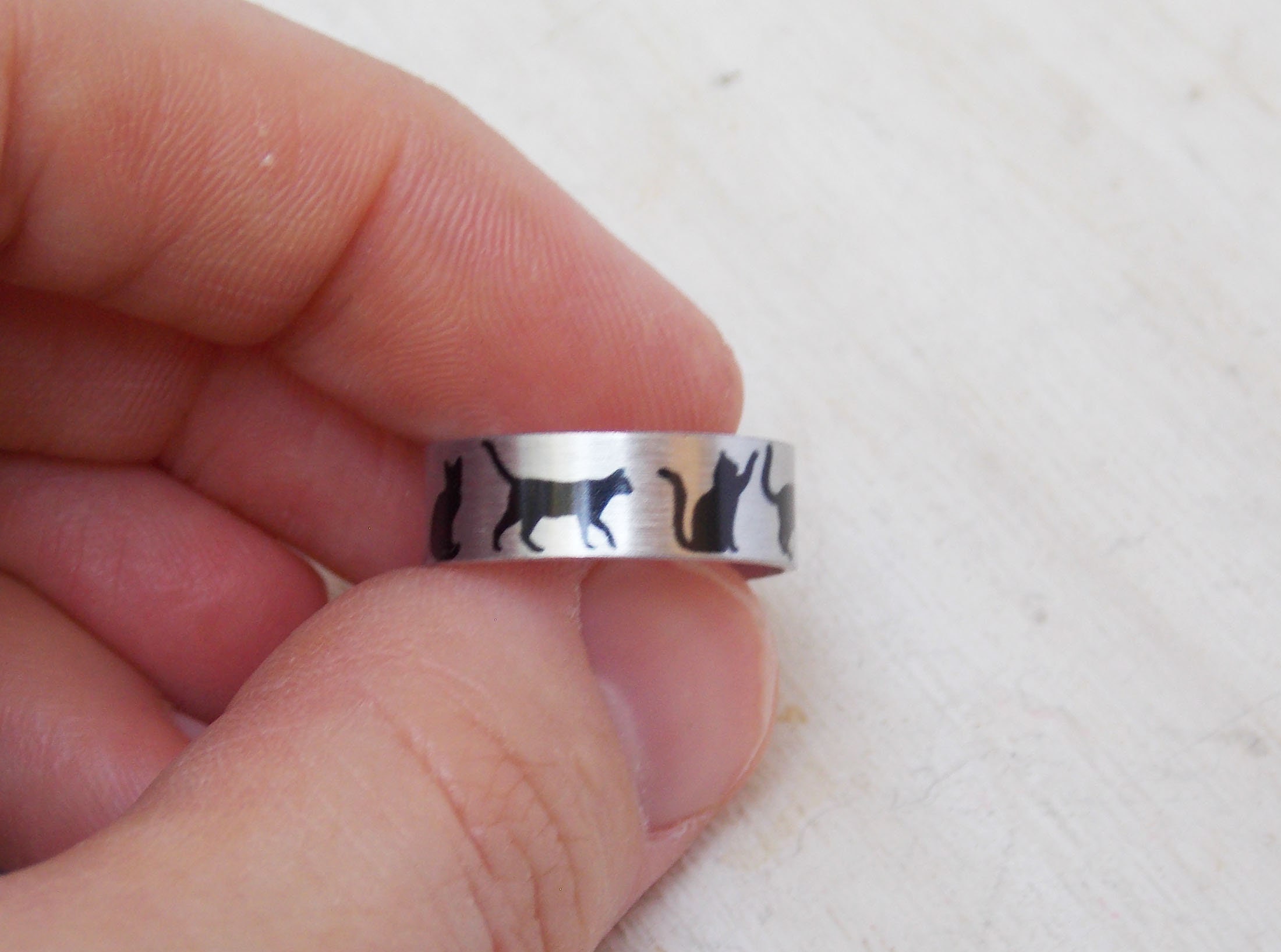 Cat ring cat rings for women silver cat ring cat silhouette | Etsy