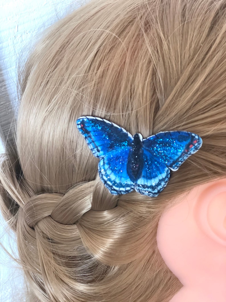 Blue Butterfly Snap Clip Butterfly Hair Clip for Toddlers | Etsy