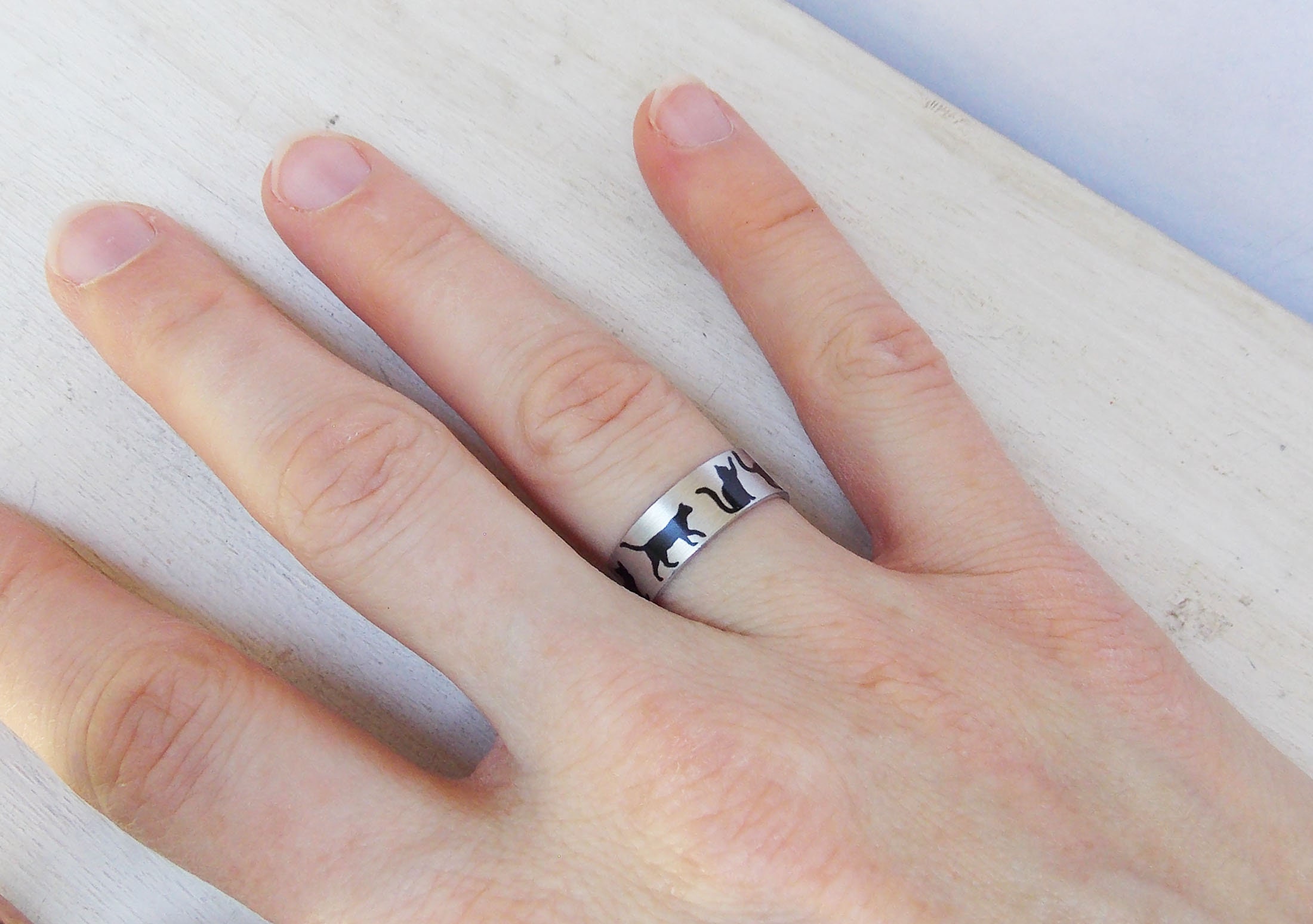 Cat ring cat rings for women silver cat ring cat silhouette | Etsy