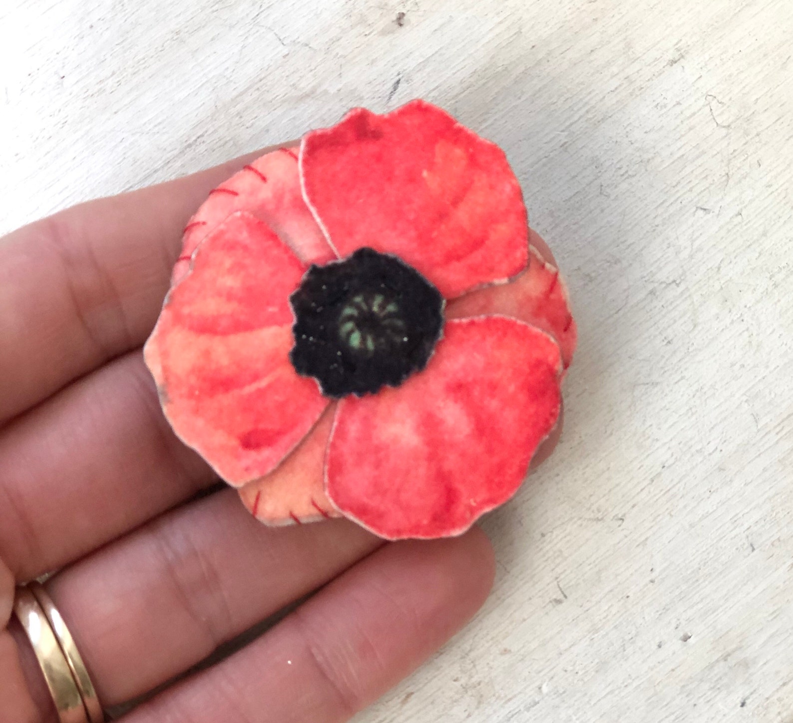 Poppy flower snap clip hair clip barrette for women girls | Etsy