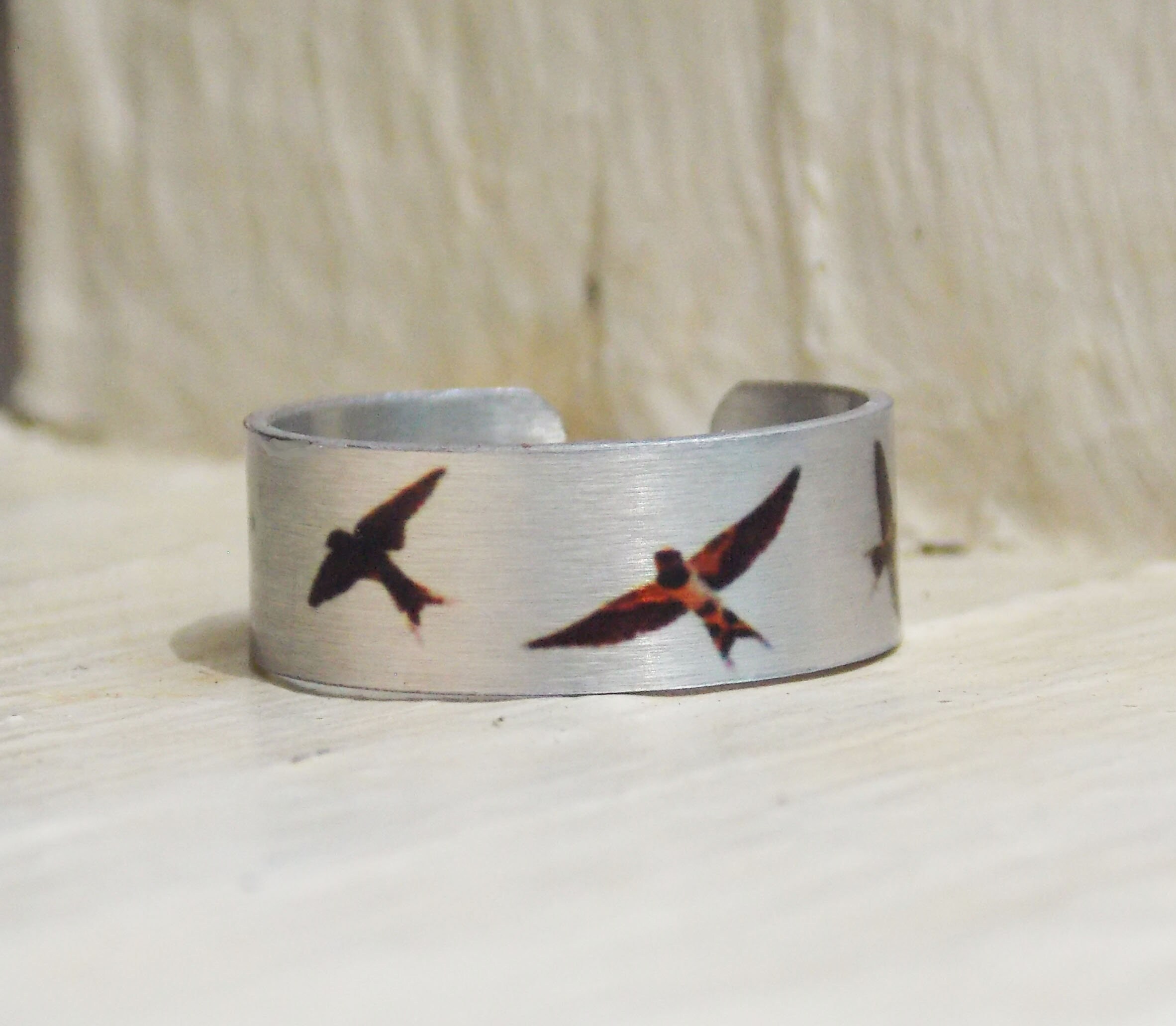 Bird Ring Silver Bird Ring Adjustable Flying Birds Cuff - Etsy