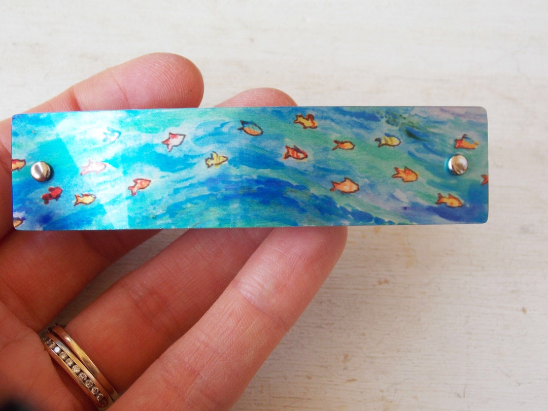 Ocean Barrette, Tropical Fish, Beach Barrette, French Barrette, Thick ...