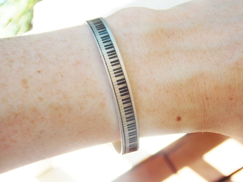 Piano Bracelet Piano Cuff Keyboard Bracelet Silver Piano - Etsy