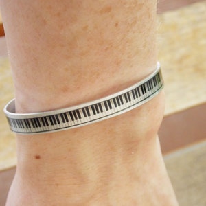 Piano Bracelet, Piano Cuff, Keyboard Bracelet, Silver Piano Bracelet ...