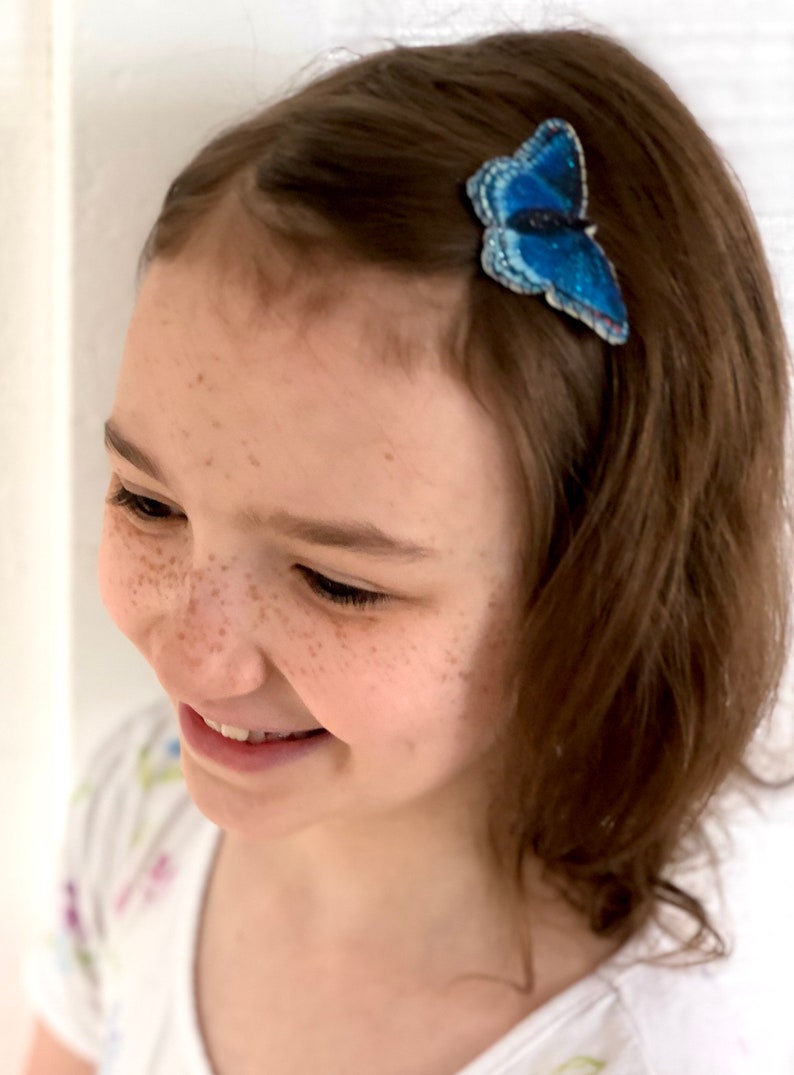 Blue Butterfly Snap Clip Butterfly Hair Clip for Toddlers | Etsy