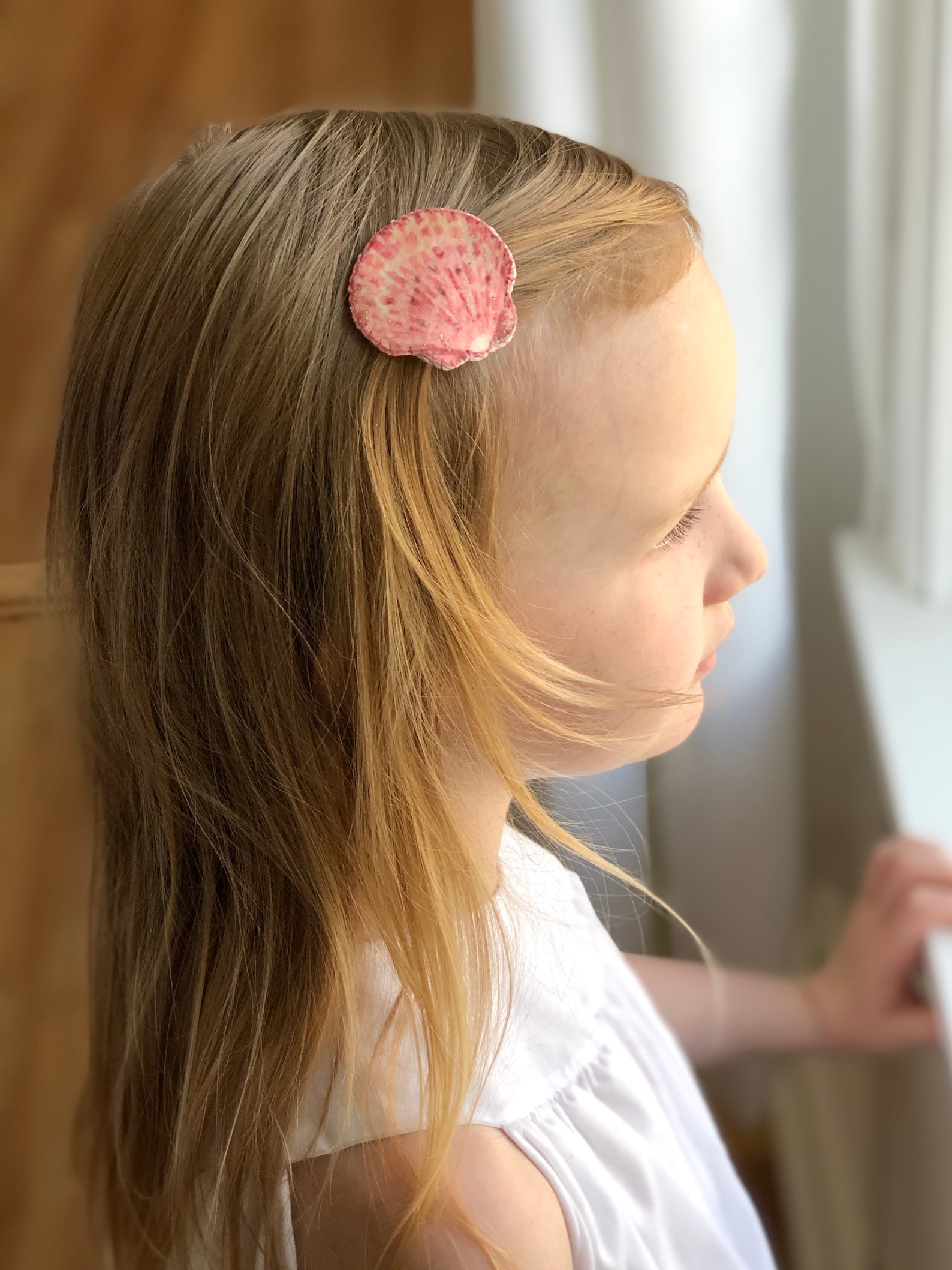 Pink Scallop Shell Snap Clip Seashell Hair Clip Beach | Etsy