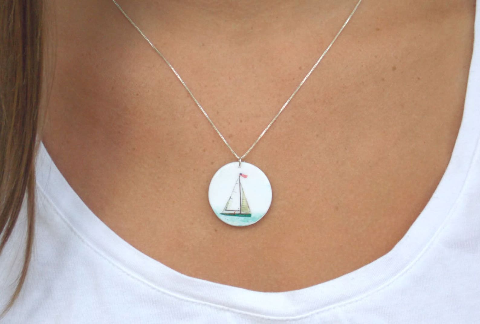 Buy Sailboat Necklace, Sailboat Pendant, Sailboat Jewelry, Sailboat ...