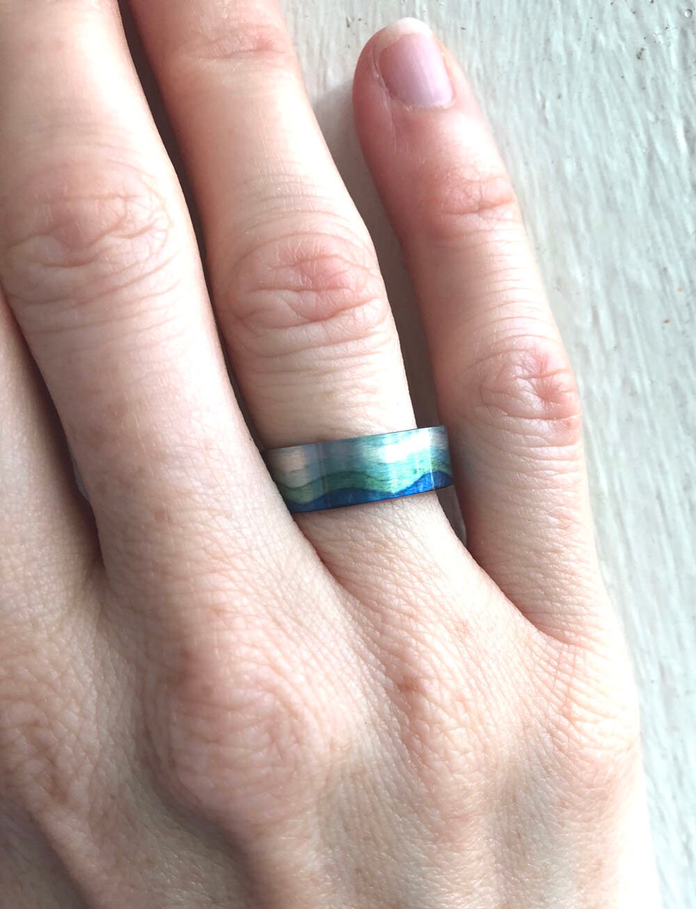 Wave Ring Ocean Ring Ocean Wave Turquoise and Silver Ring | Etsy