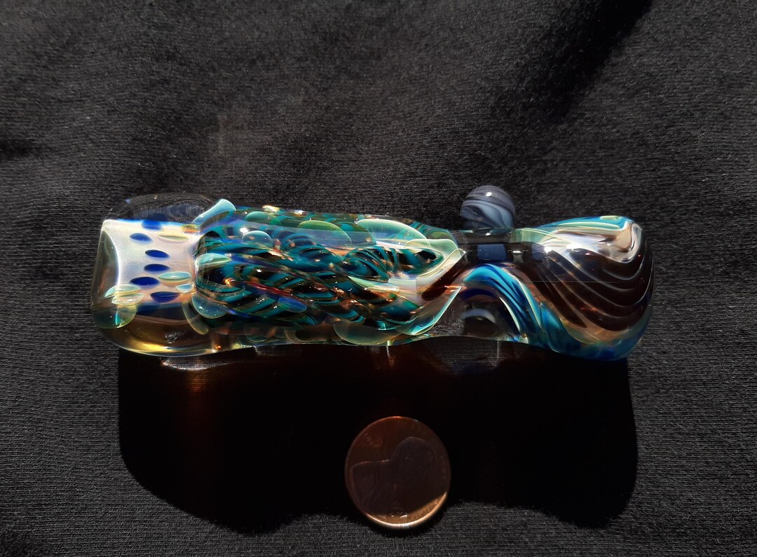 Inside Out, Color Changing, Borosilicate Glass Chillum With a Flattened ...