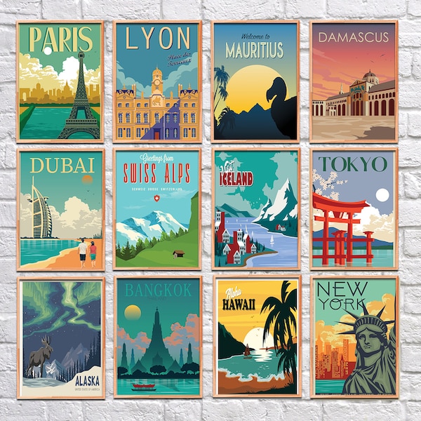 Retro Travel Poster - Etsy