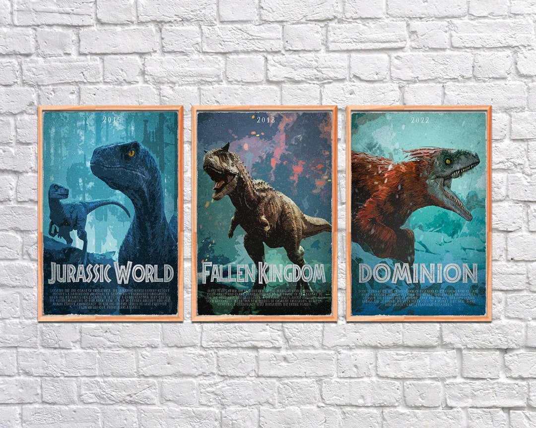 Jurassic World Poster Set: Dinosaur Movie Art (digital Prints) - Etsy