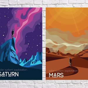 Space Travel Posters, Poster Set, Planet Travel Posters, Printable ...