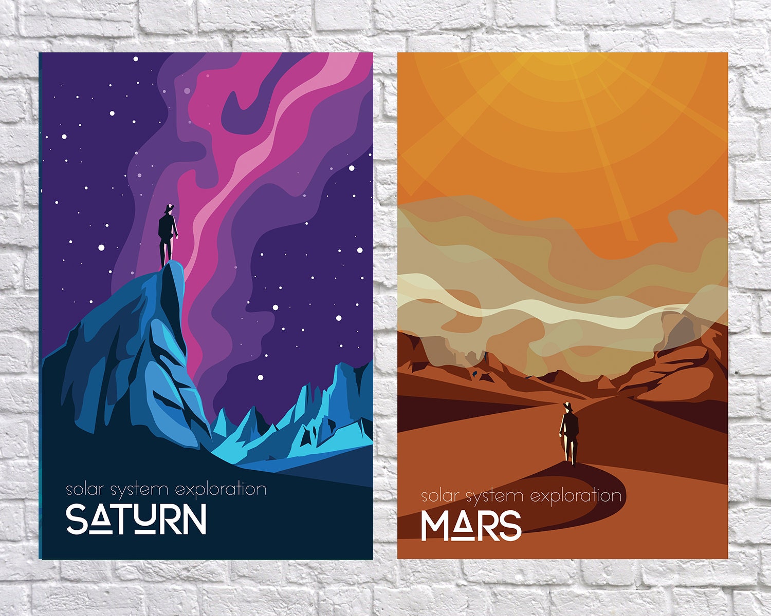 Space Travel Posters Poster Set Planet Travel Posters - Etsy Australia