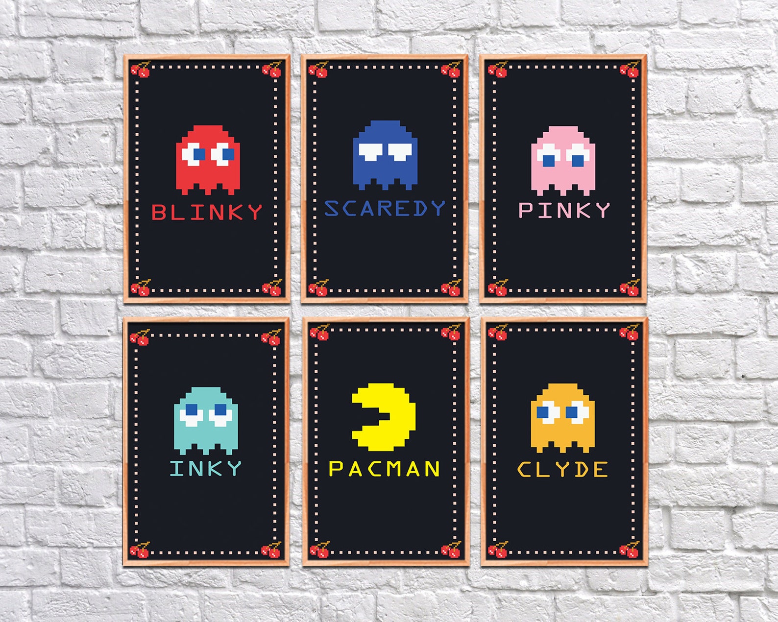 Pacman Poster Set, Art Download, Digital Prints, Printable Art ...
