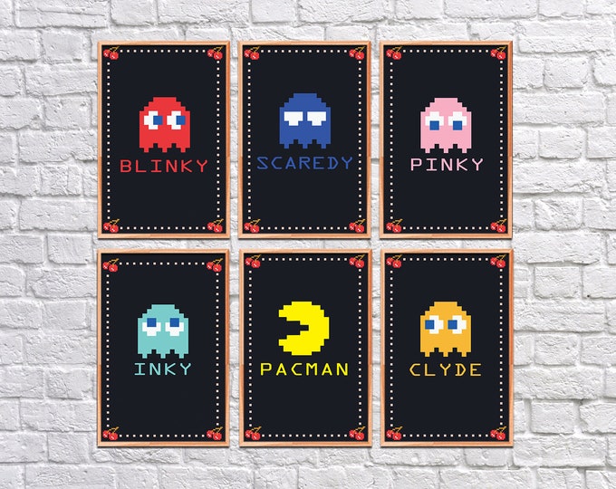 Arcade Wall Art Arcade Poster Gamer Wall Art Retro Games Wall Art ...
