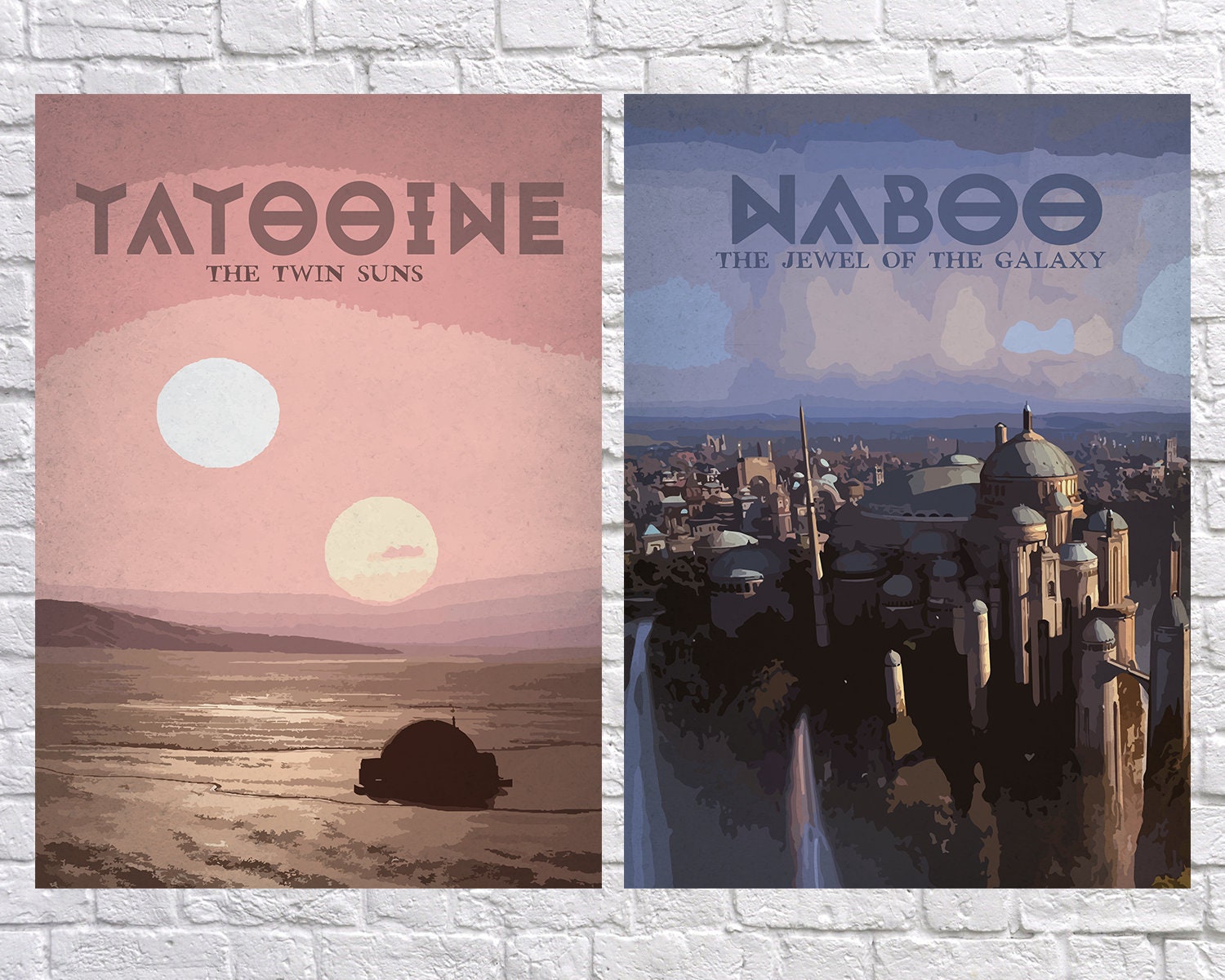 Star Wars Travel Posters Poster Set Art Download Digital Etsy 