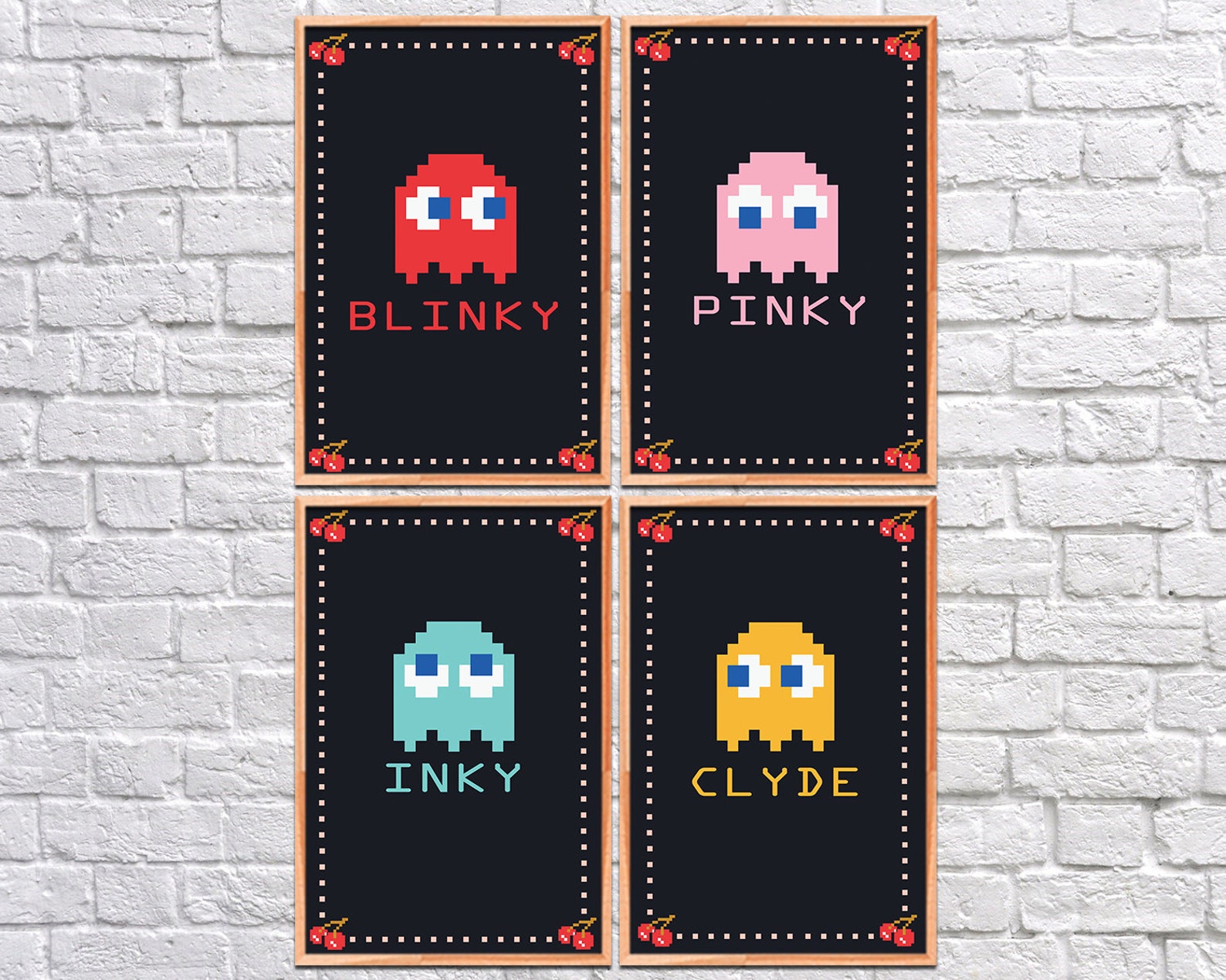 Pacman Poster Set, Art Download, Digital Prints, Printable Art ...