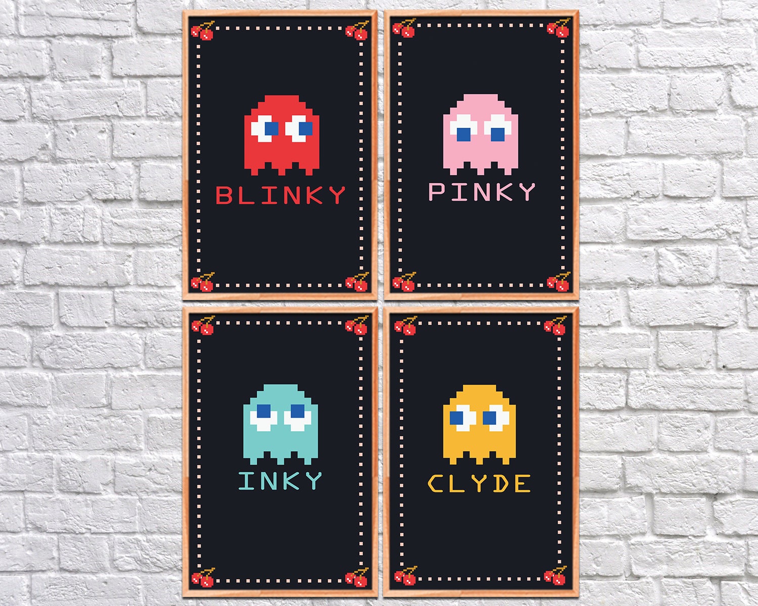 Pacman Poster Set, Art Download, Digital Prints, Printable Art ...