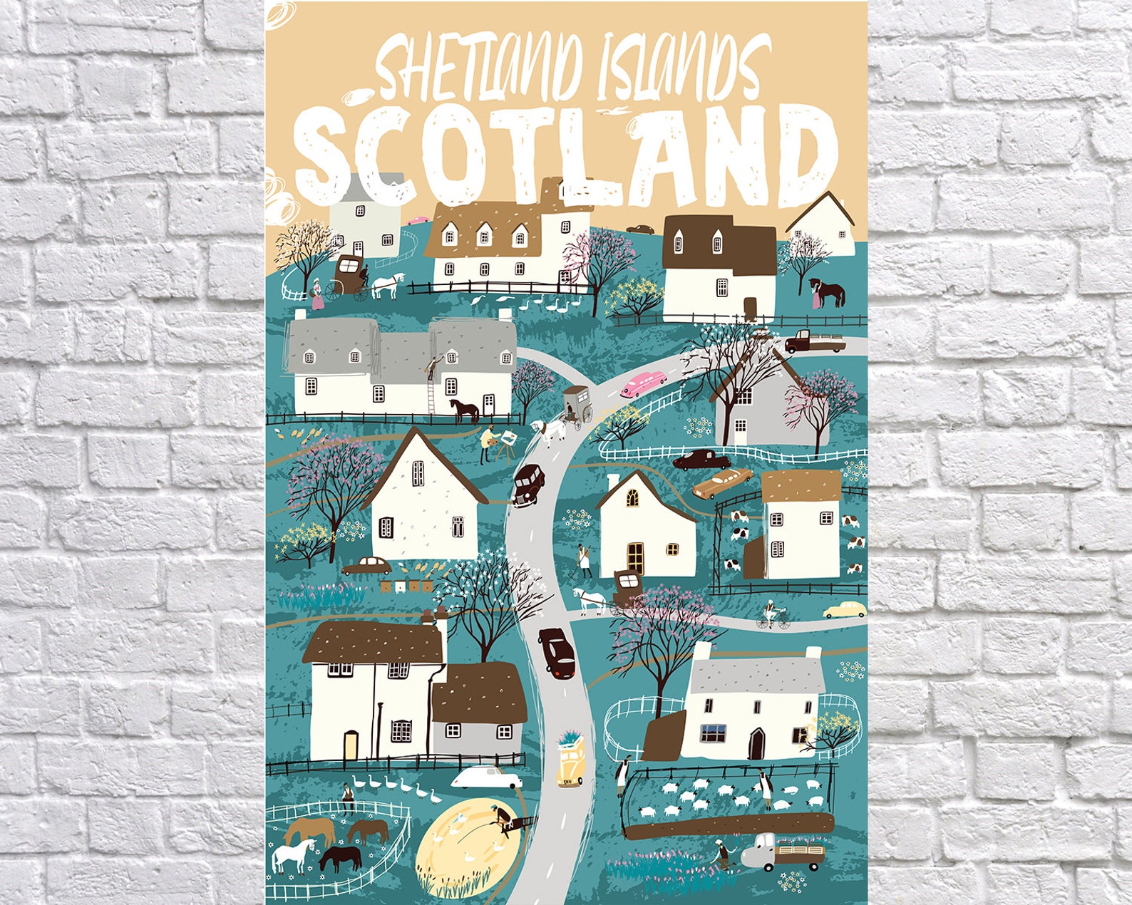 Fun Illustrated Travel Posters Poster Set Art Downloads - Etsy