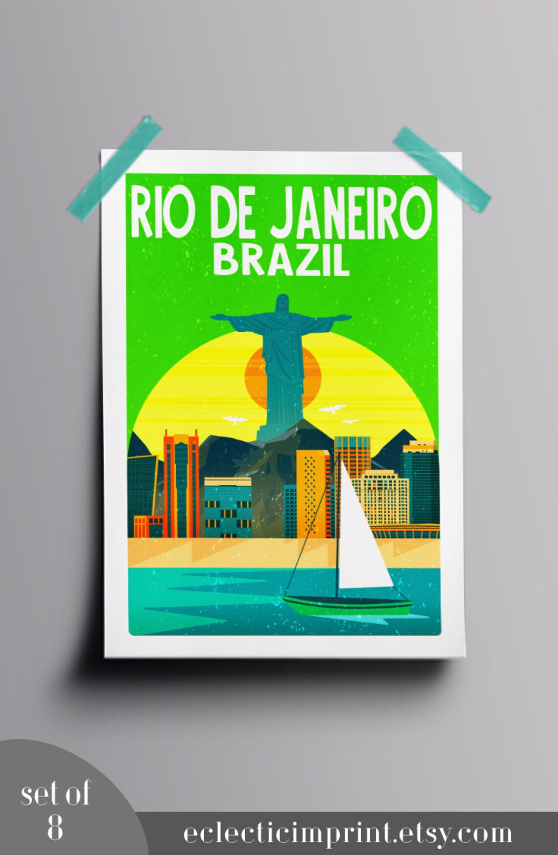 Bright Travel Posters, Poster Set, Art Download, Digital Prints ...