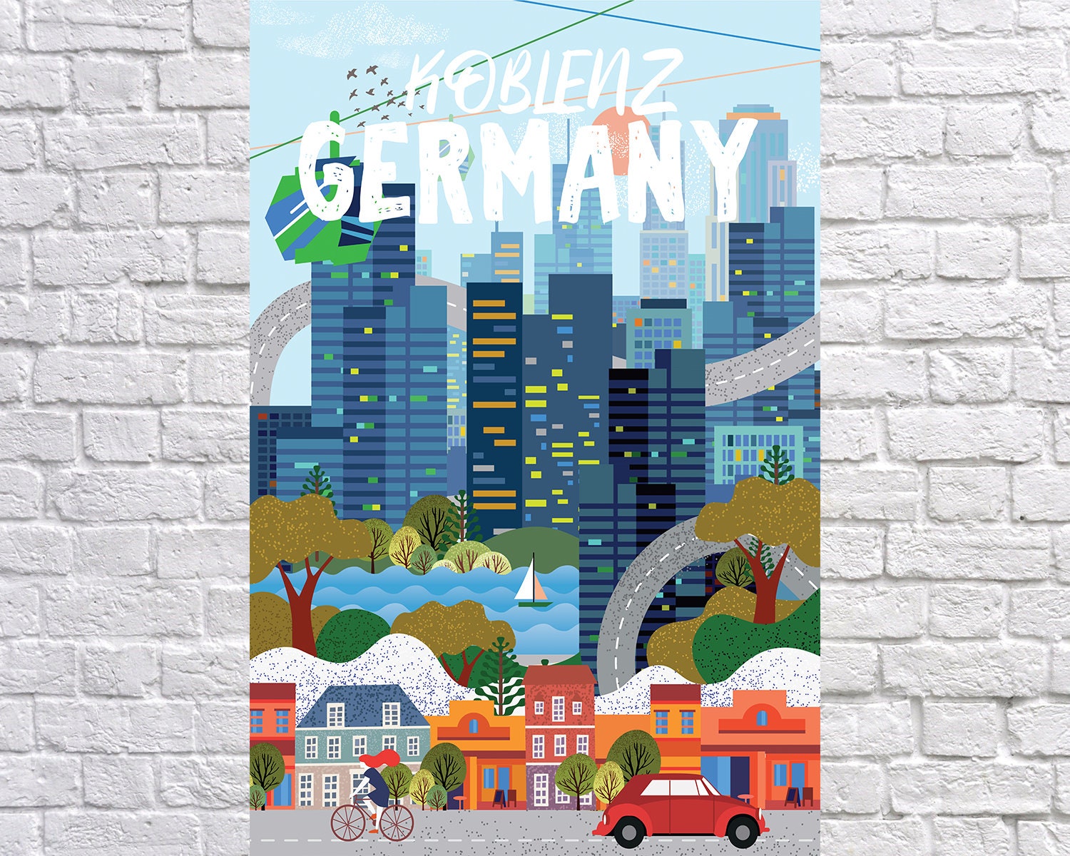 Fun Illustrated Travel Posters Poster Set Art Downloads - Etsy UK