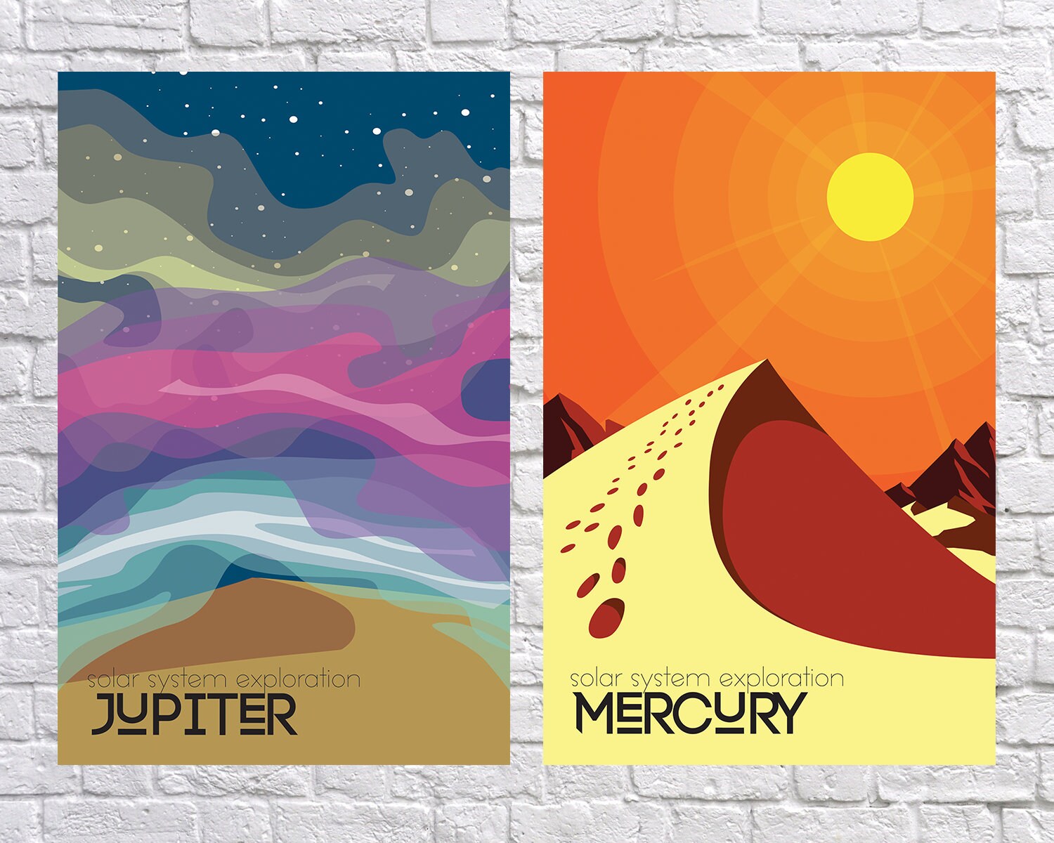 Space Travel Posters Poster Set Planet Travel Posters - Etsy Australia