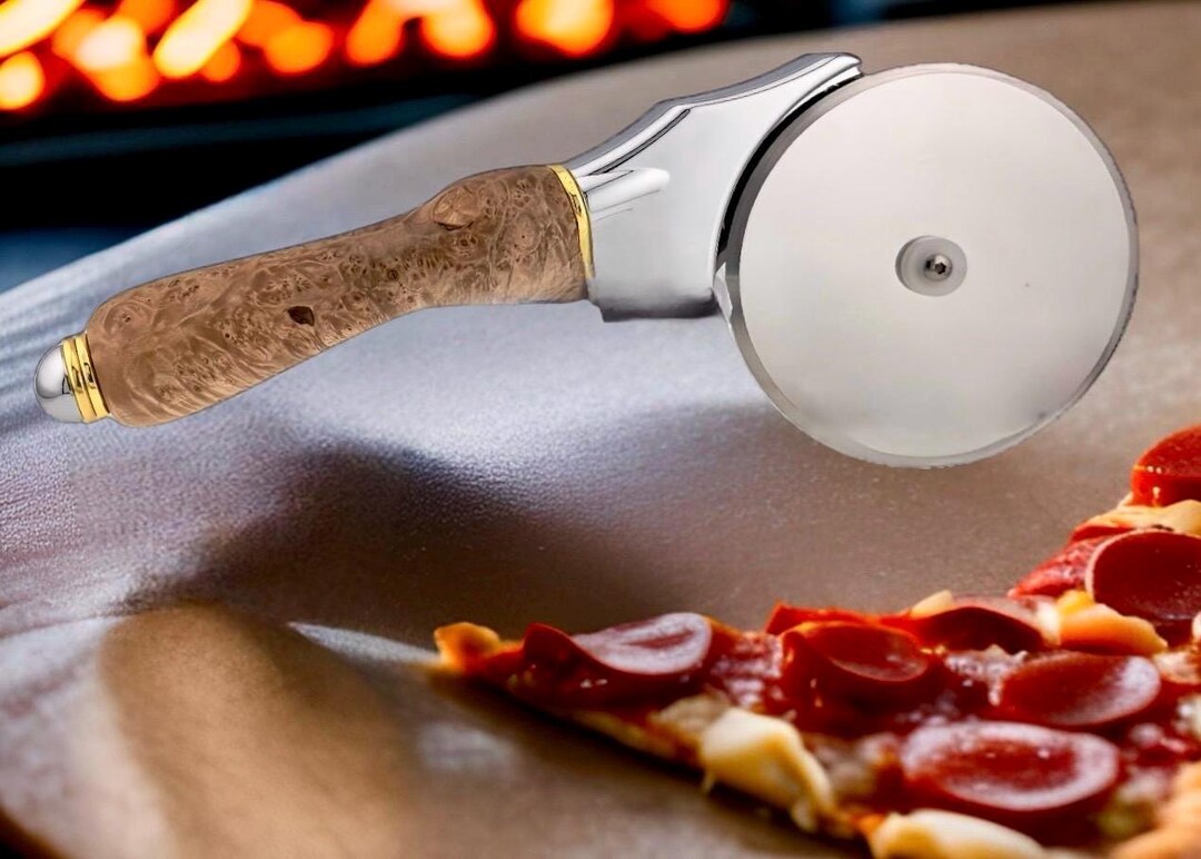 Deluxe Pizza Cutter Maple Burl Handle - Etsy