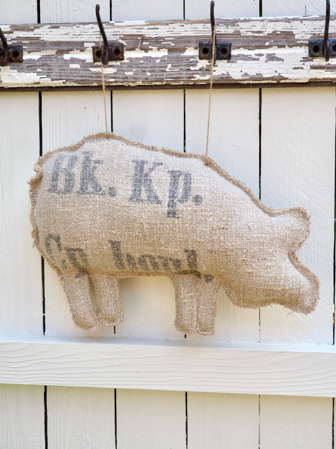 Vintage Grain Sack Hanging Pig Summer Farmhouse Decor - Etsy