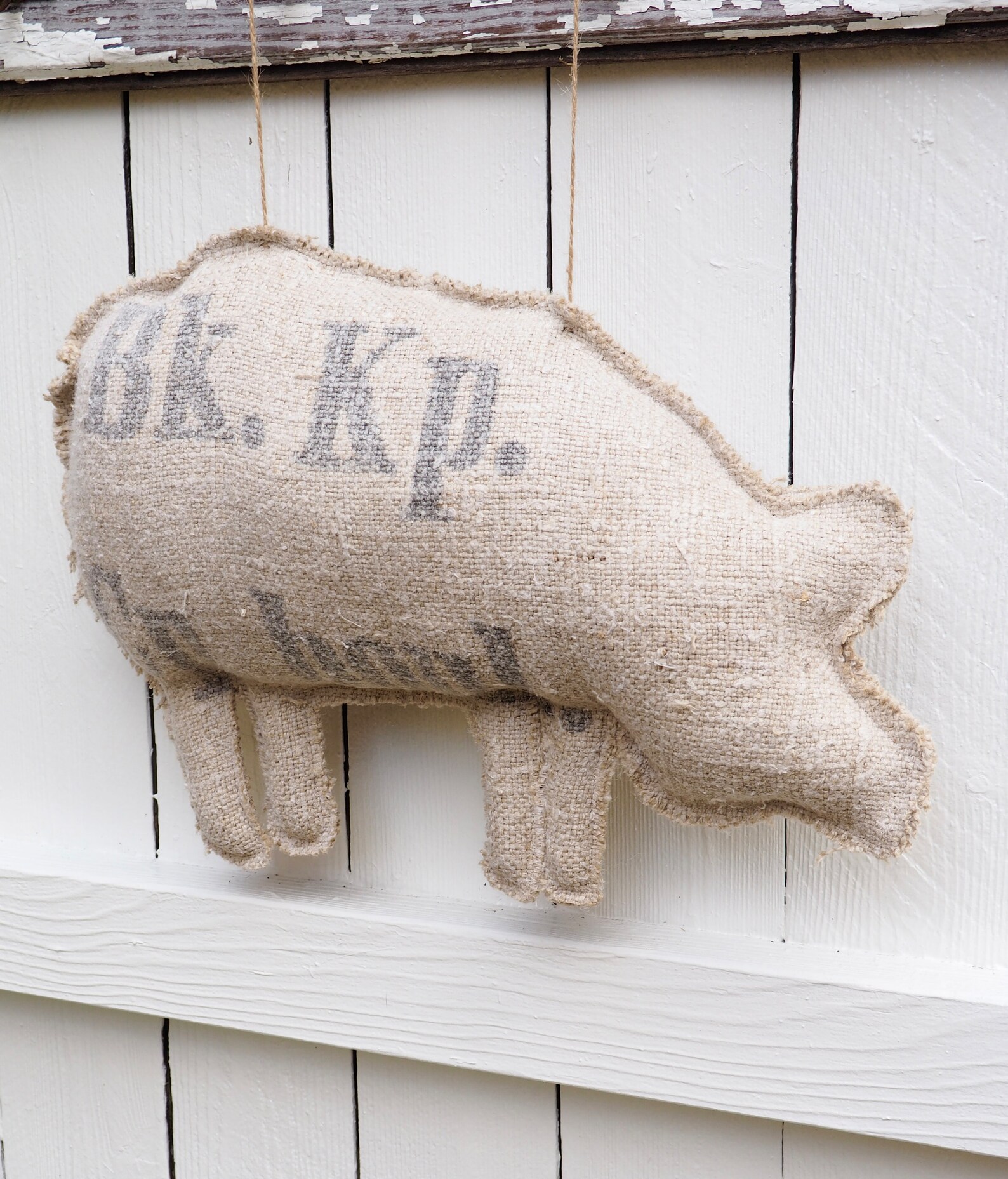 Vintage Grain Sack Hanging Pig Summer Farmhouse Decor - Etsy