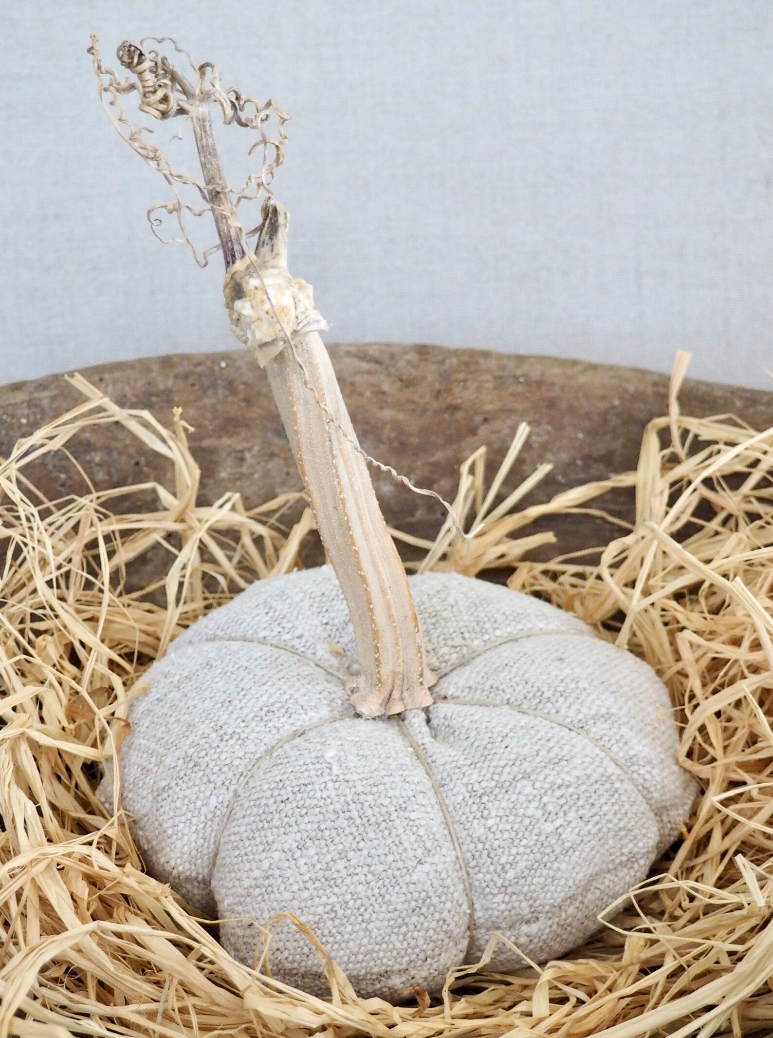 European Grain Sack Heirloom Pumpkin With Real Stem, Fall Home Decor - Etsy