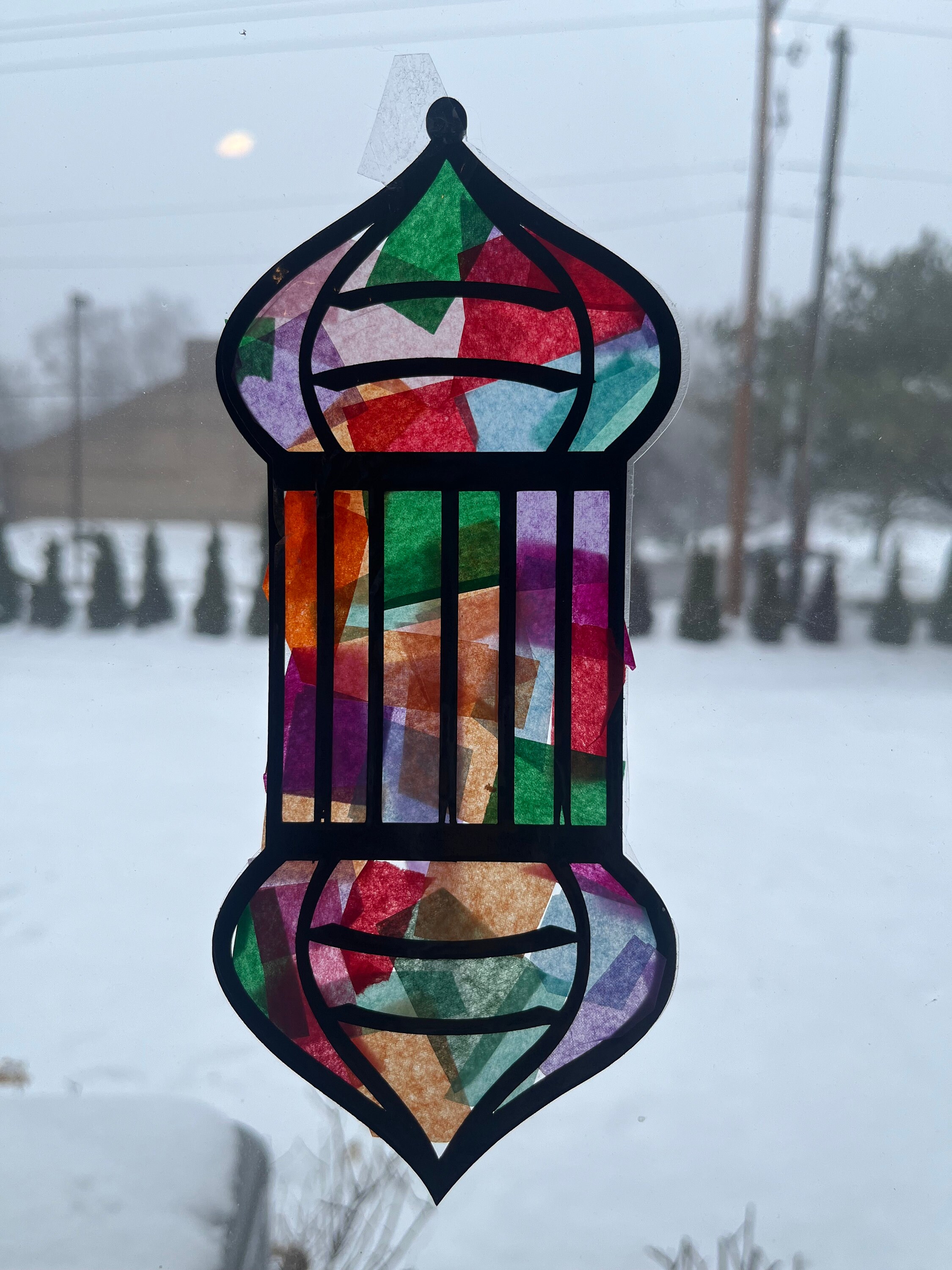 Lantern Sun Catcher, Ramadan Kids Craft, Paper Sun Catcher, Islamic ...