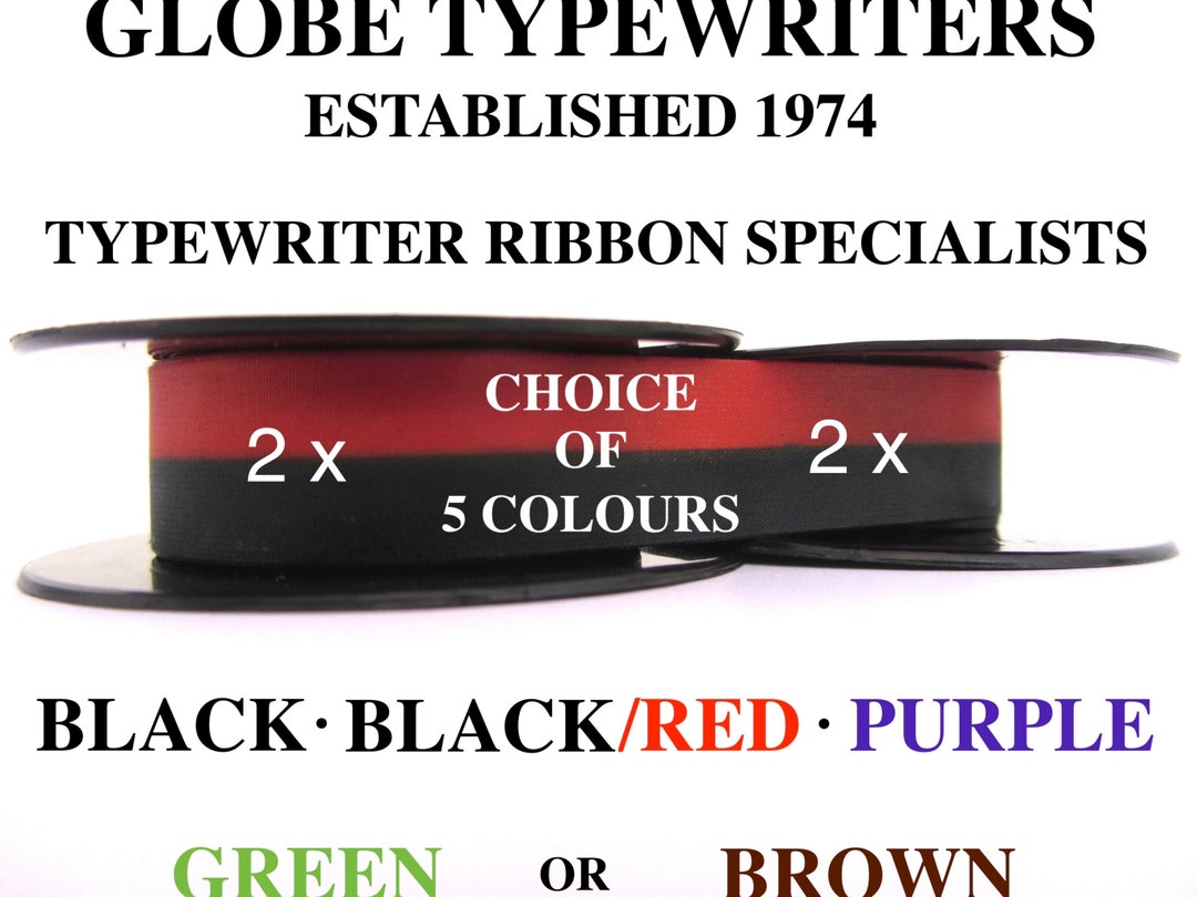 2 X ERIKA TYPEWRITER RIBBONS / Typewriter Tapes 5 Colours Available ...