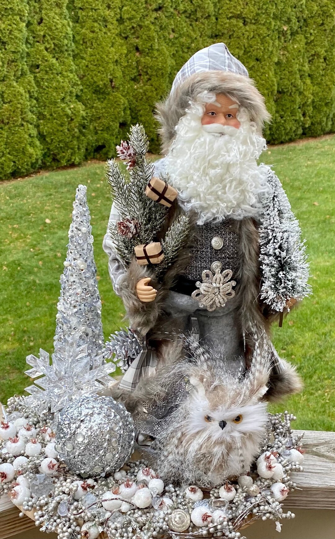 Woodland Santa Rustic Santa Centerpiece Christmas Tabletop - Etsy