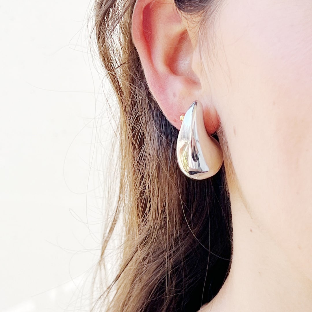 Tropfenohrringe im Bottega-Stil Silberkuppel-Ohrringe Kylie - Etsy.de