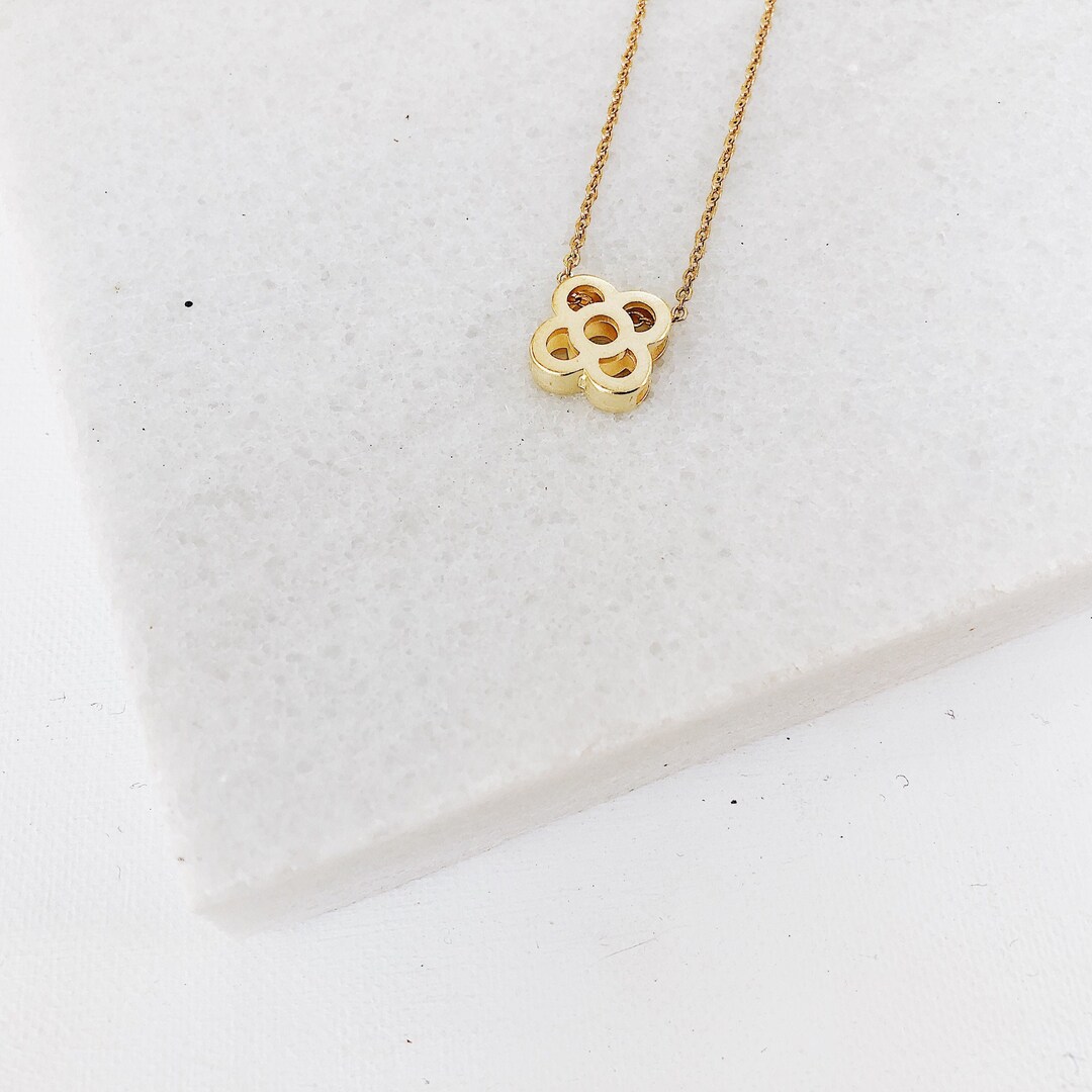 Gold Flower Pendant Necklace, Panot Flower From Barcelona, Made of ...