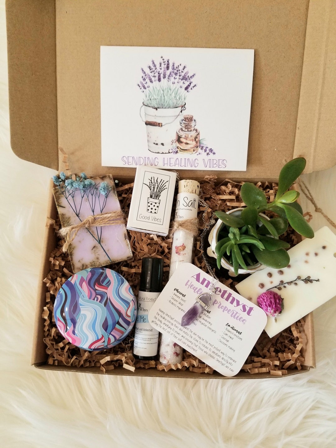 Sending Healing Vibes Gift Basket, Thinking of You Care Package ...