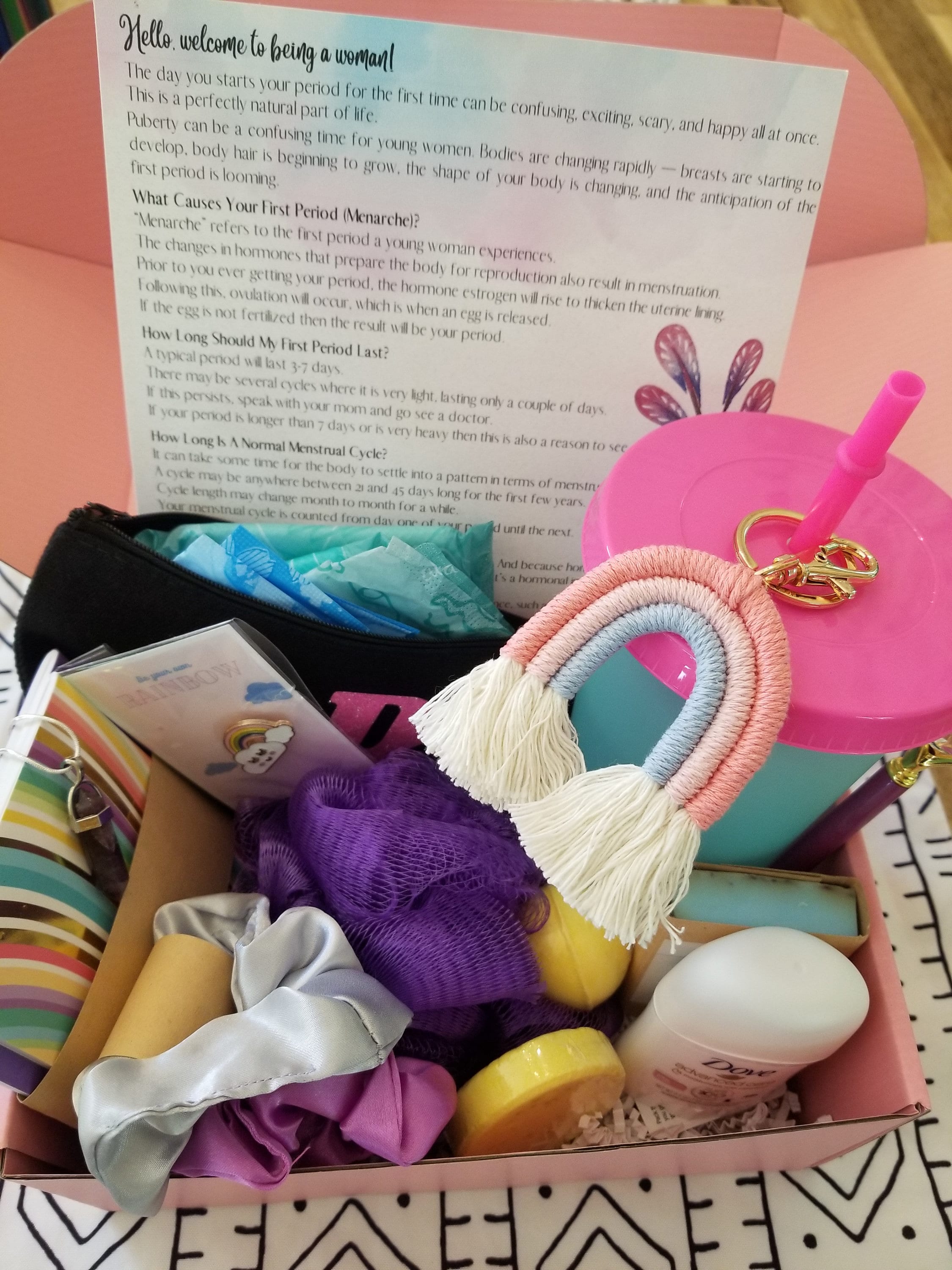 First Period Gift for Teen, First Flow Tween Girl Care Package, Period ...