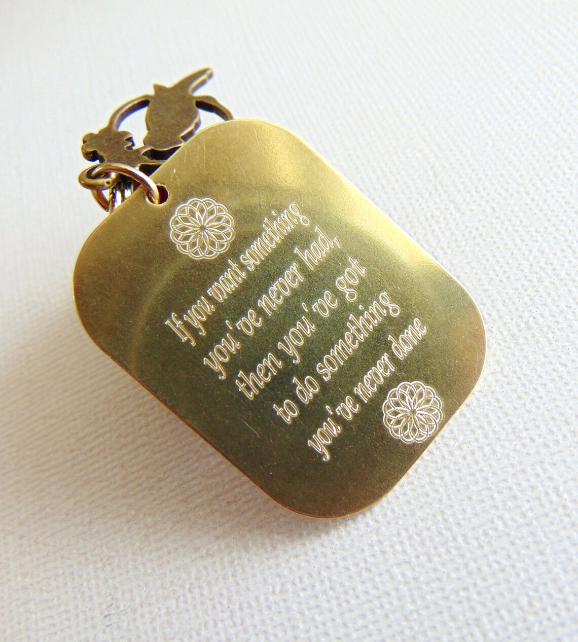 Custom Personalized Keychain, Hand Stamped Unique Key Ring, Message Key ...