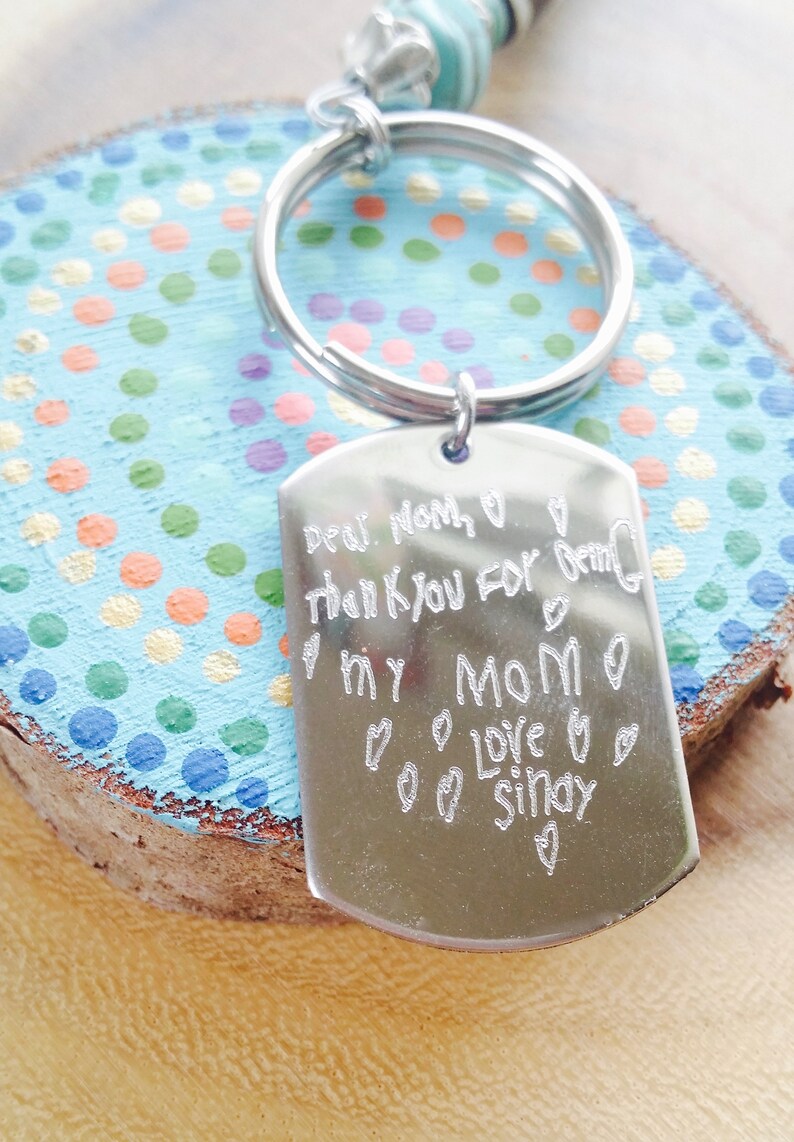Handwriting Keychain Personalized Engraved Keychain - Etsy